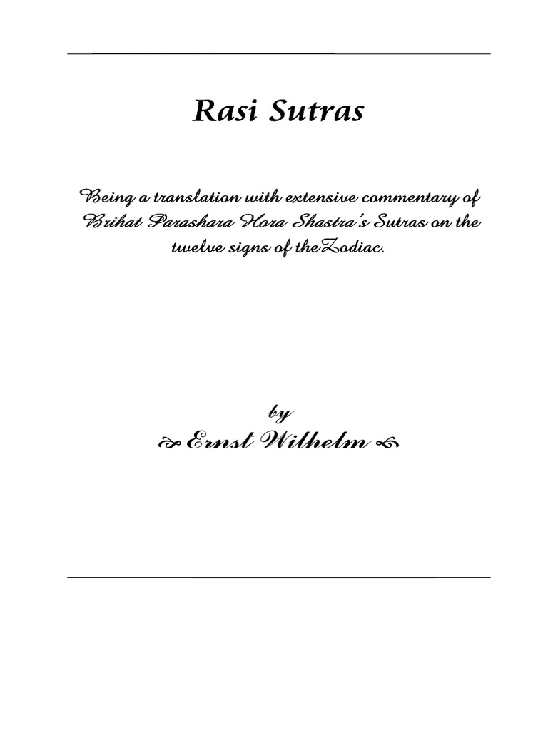 Rasi Sutras | PDF