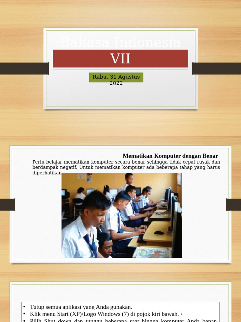 Bahasa Indonesia VII (Rabu, 31 Agustus 2022) | PDF