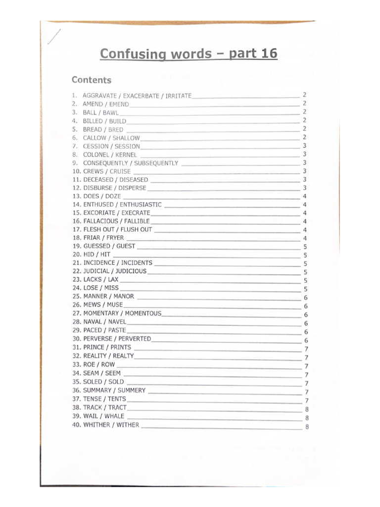 Confusing Words | PDF