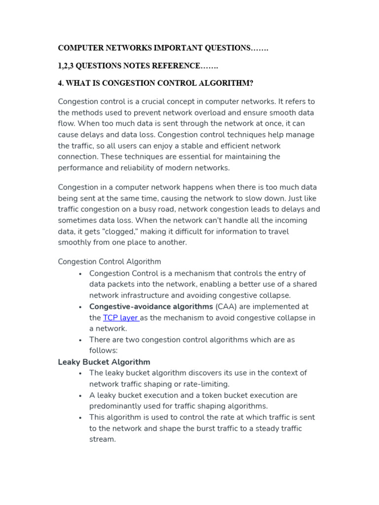 Computer Networks Important | PDF