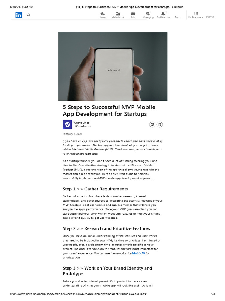5 Steps To Successful MVP Mobile App Development For Startups ...