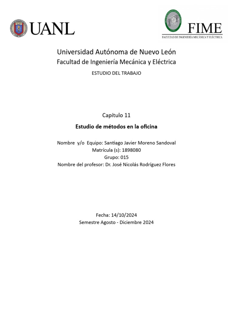 EstudiodelTrabajo Act11 1898080 | PDF