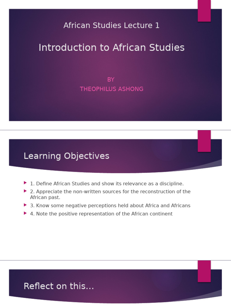 African Studies Lecture 1 Intro To African Studies | PDF
