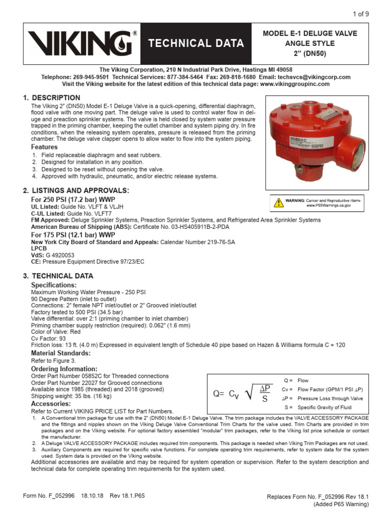 Technical-Data-Model-E-1-1 | PDF