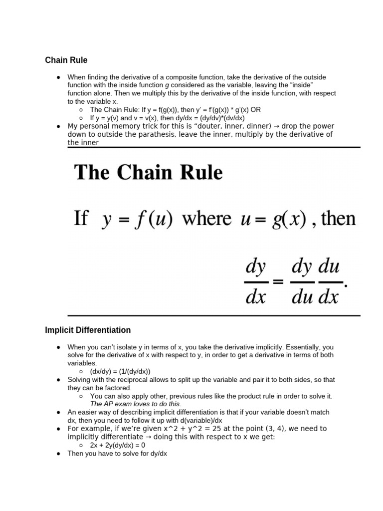 AP Calculus AB - Unit 3 | PDF