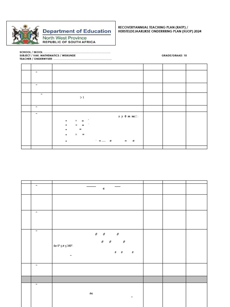 RATP Mathematics Grade 10 - 2024 | PDF