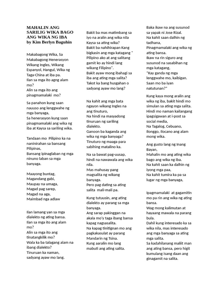 Spoken POETRY (BSED 2 & 4 Department) | PDF