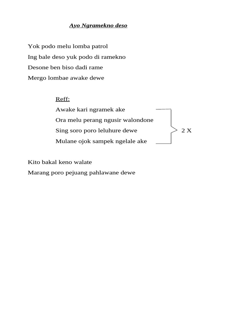 Ayo Ngramekno Deso | PDF