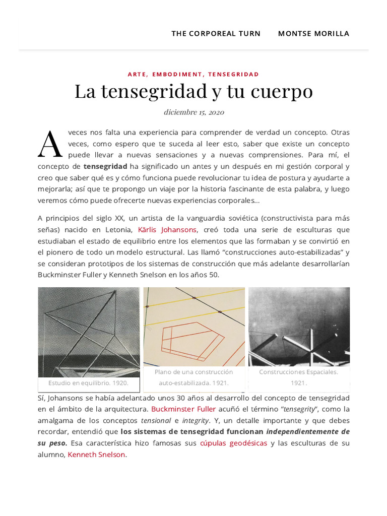 La tensegridad y tu cuerpo – the corporeal turn | PDF