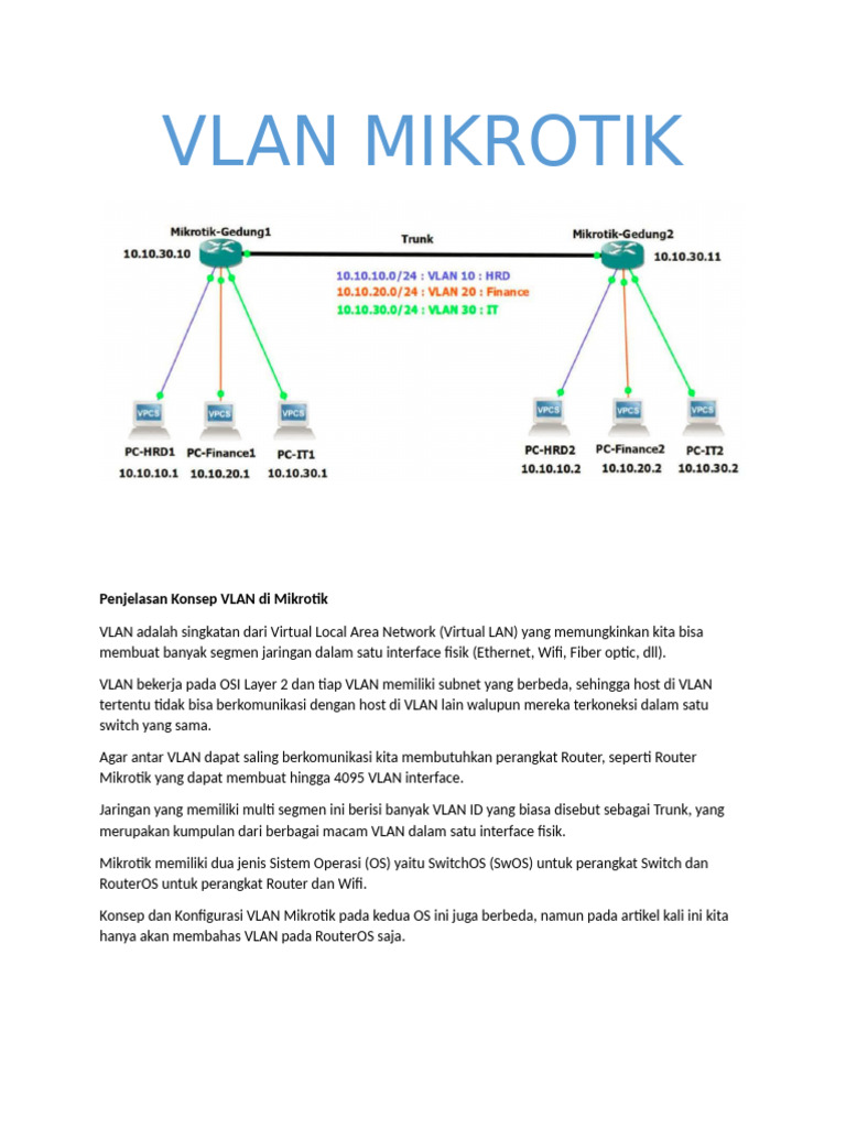 Vlan Mikrotik | PDF