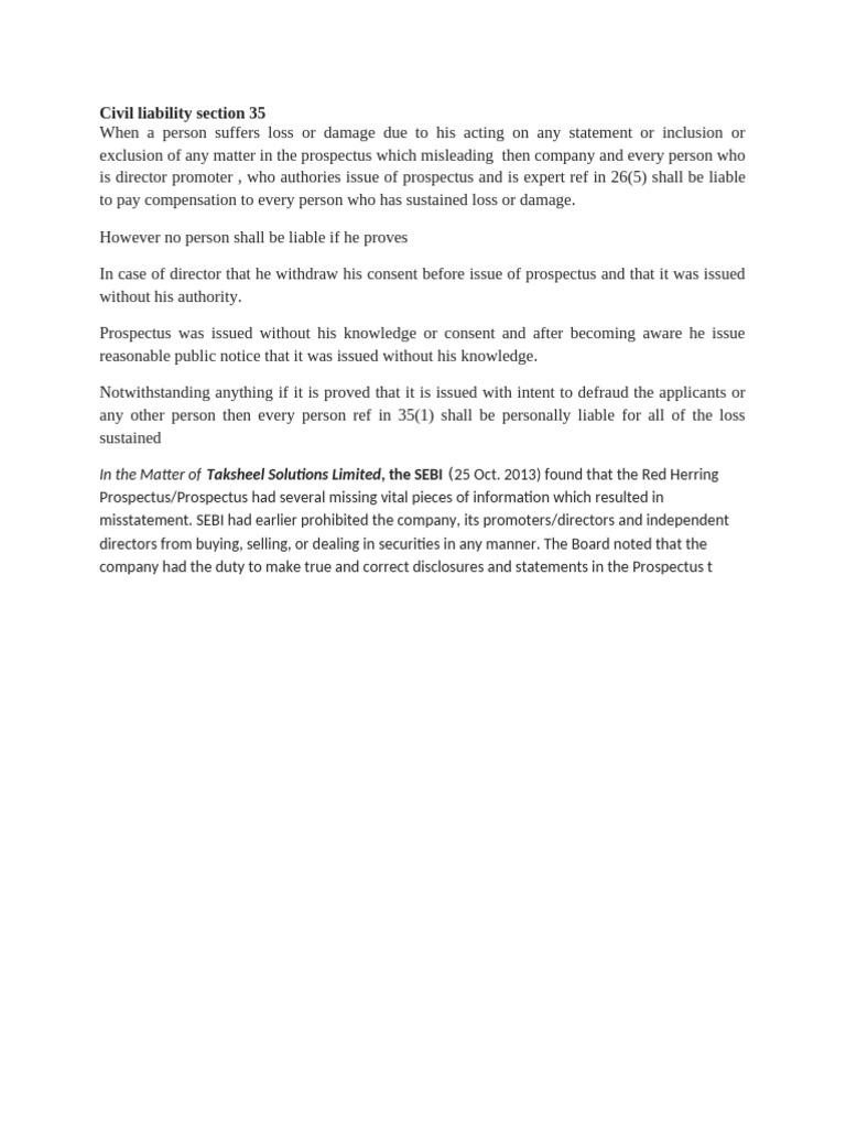 Civil Liability Section 35 | PDF