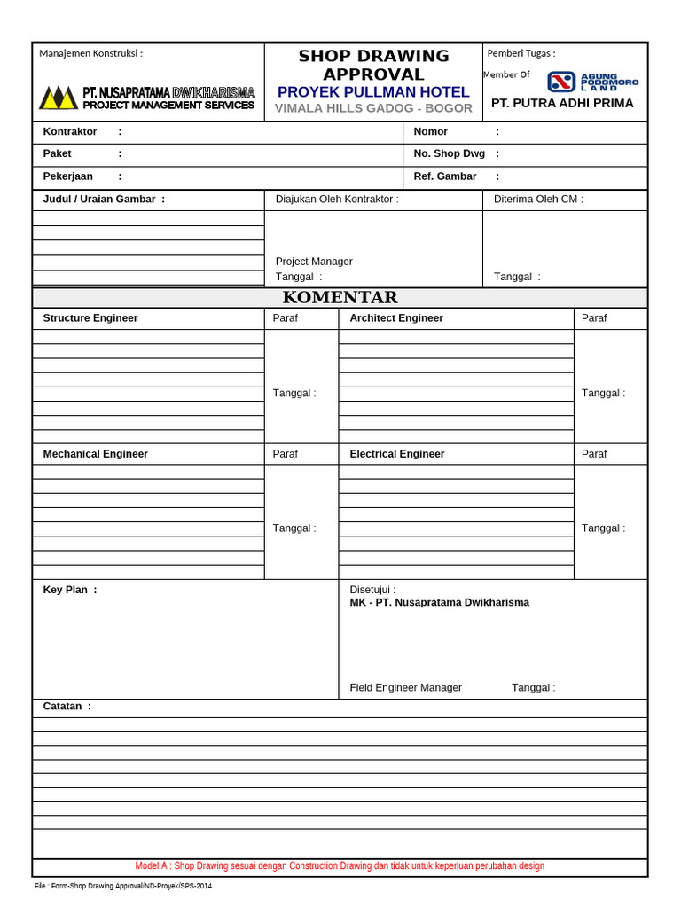 Form - Approval Shop DWG | PDF