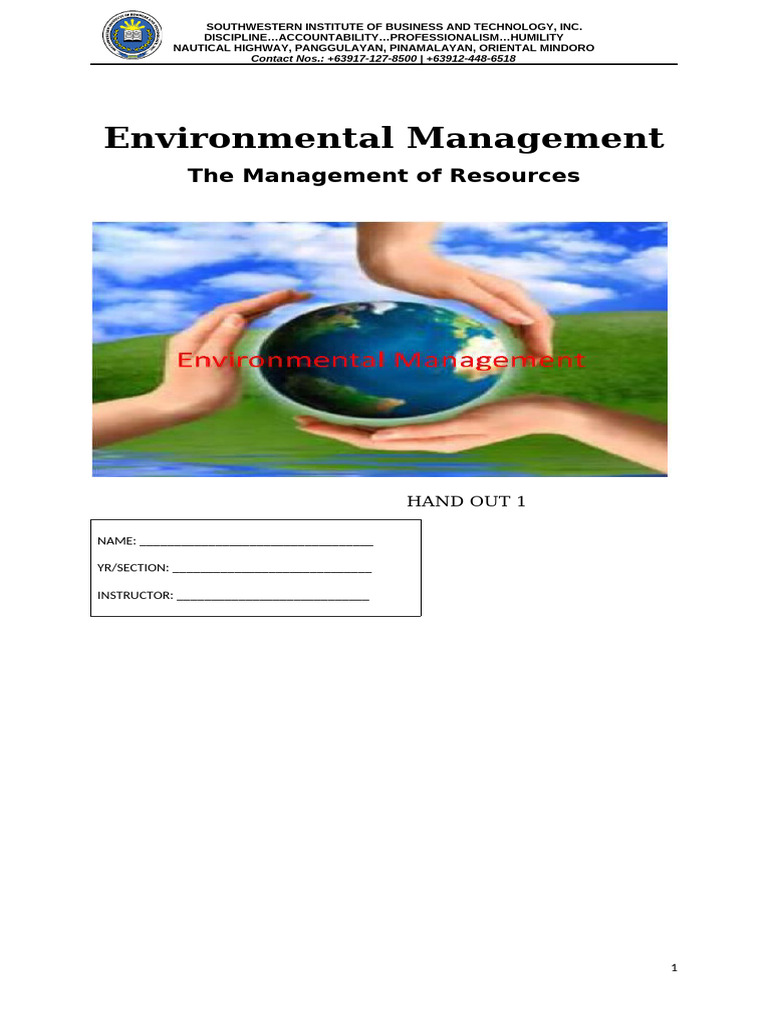 Hand-out-for-Environmental Management | PDF