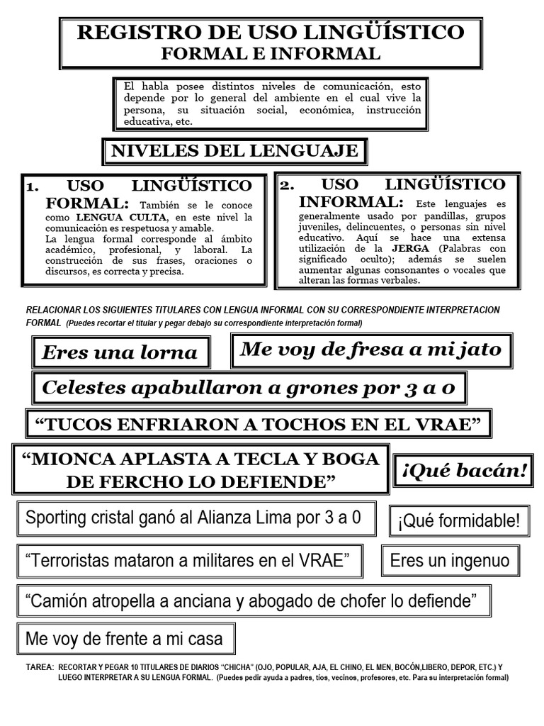 REGISTRO FORMAL E INFORMAL-INFORMACIÓN | PDF