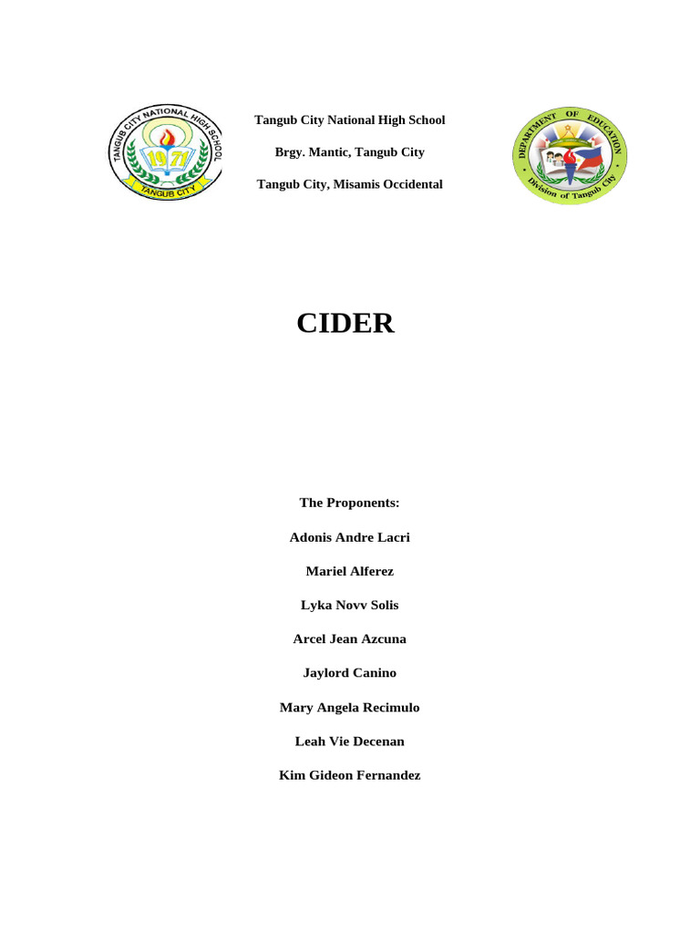CIDER | PDF