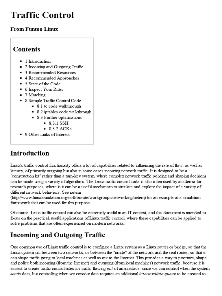Traffic Control - Funtoo Linux | PDF