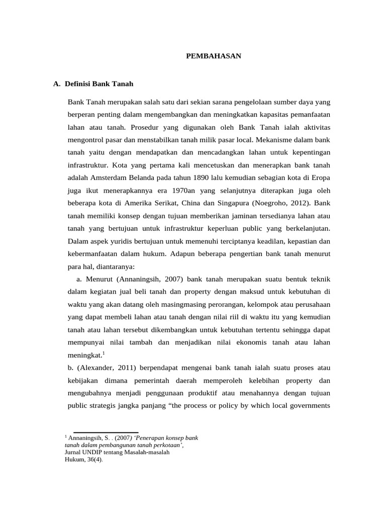 Definisi Bank Tanah | PDF