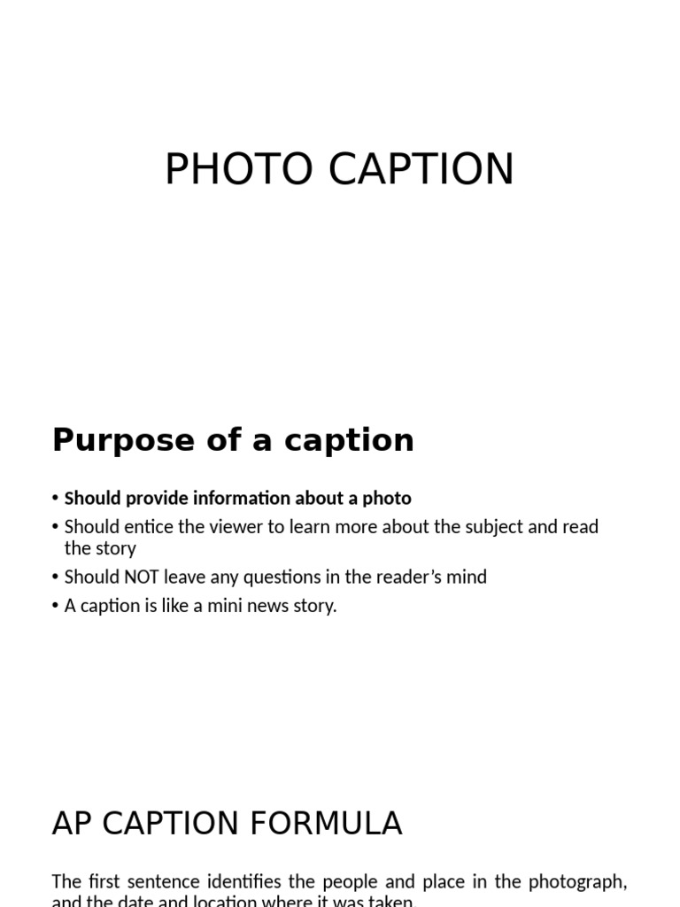 Photo Caption | PDF
