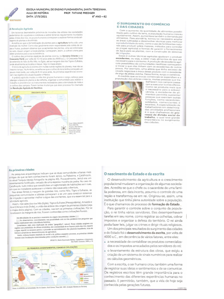 Aula 6 Ano Hist. Dia 17.5 Santa | PDF