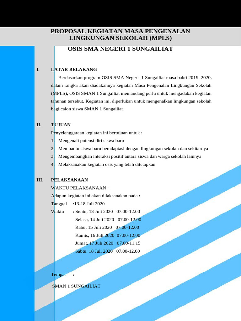 Proposal Mpls 3 Hari | PDF