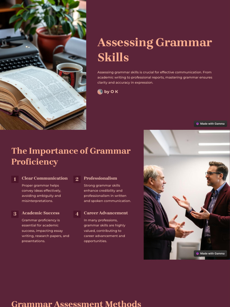 Assessing Grammar Skills | PDF | Business