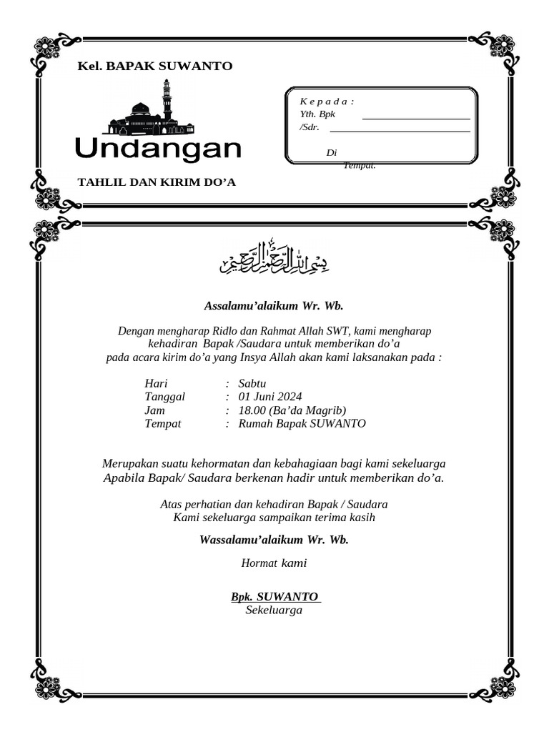 Undangan KIRIM DOA | PDF