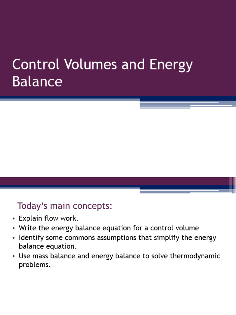 Control Volumes and Conservation of Energy | PDF
