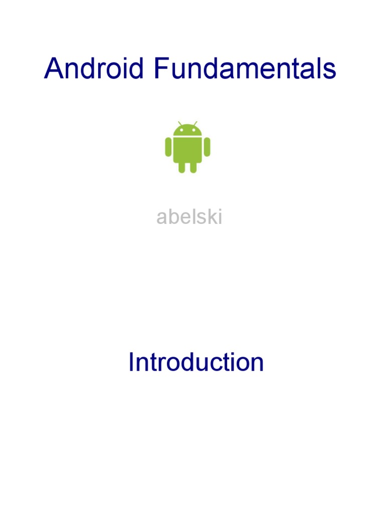 Android Fundamentals: Abelski | PDF | Eclipse (Software) | Java (Software Platform)