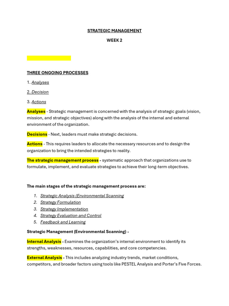 Strategic Management | PDF