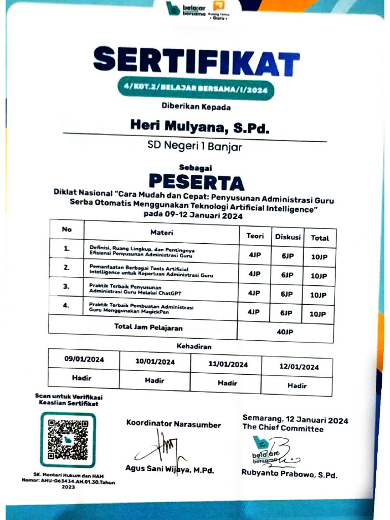Sertifikat Heri 1 | PDF