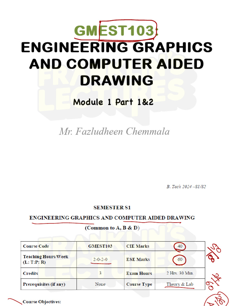 Module 1 Engineering Graphics | PDF