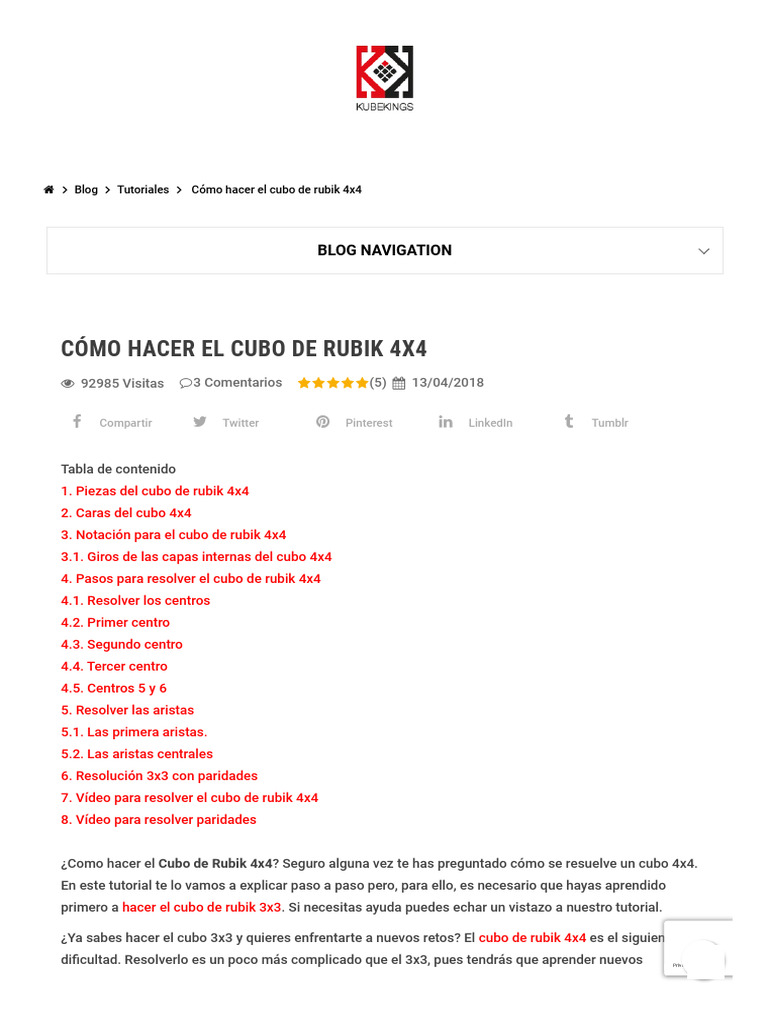Aprende A Resolver El Cubo de Rubik 4x4 Con El Método Más Sencillo. | PDF