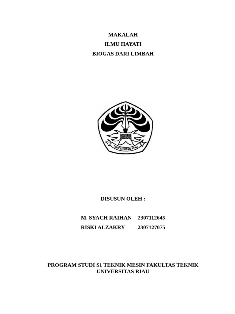 Biogas dari Limbah oleh Muhammad Syach Raihan | PDF