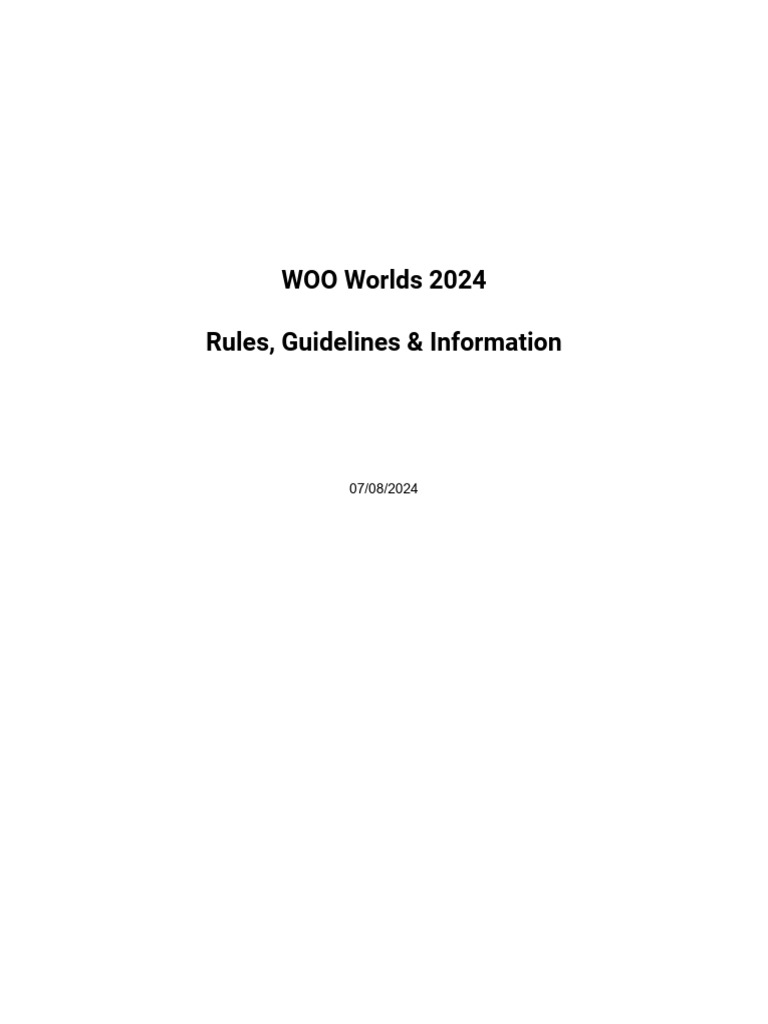 WOOWorlds Rules | PDF