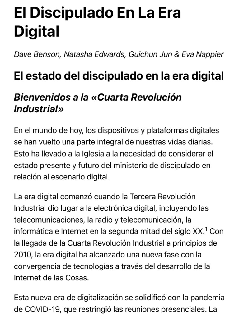 El Discipulado en La Era Digital | PDF