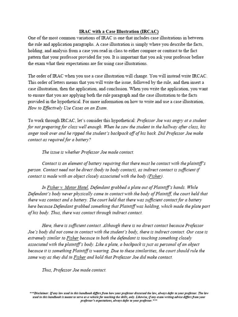 IRAC With A Case Illustration IRCAC | PDF | Career & Growth