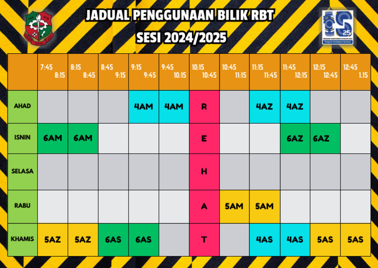 JADUAL PENGGUNAAN BILIK RBT (297 X 210 MM) | PDF