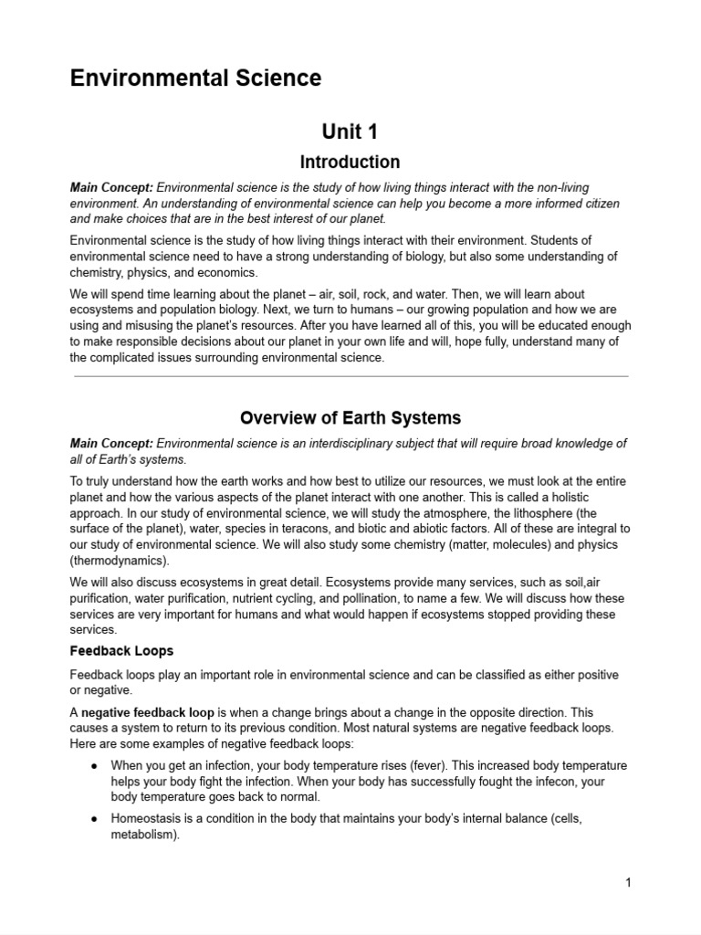 Environmental Science - Lesson Manual | PDF