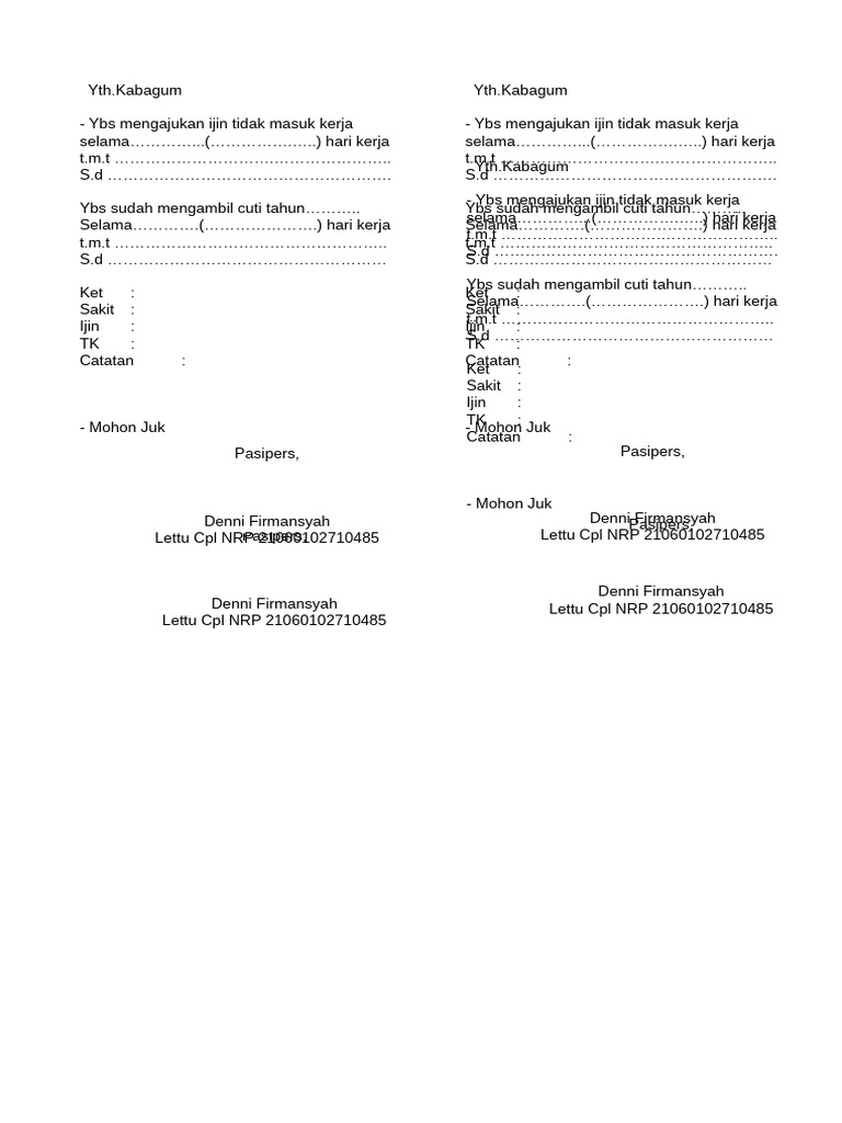 Disposisi Ijin | PDF