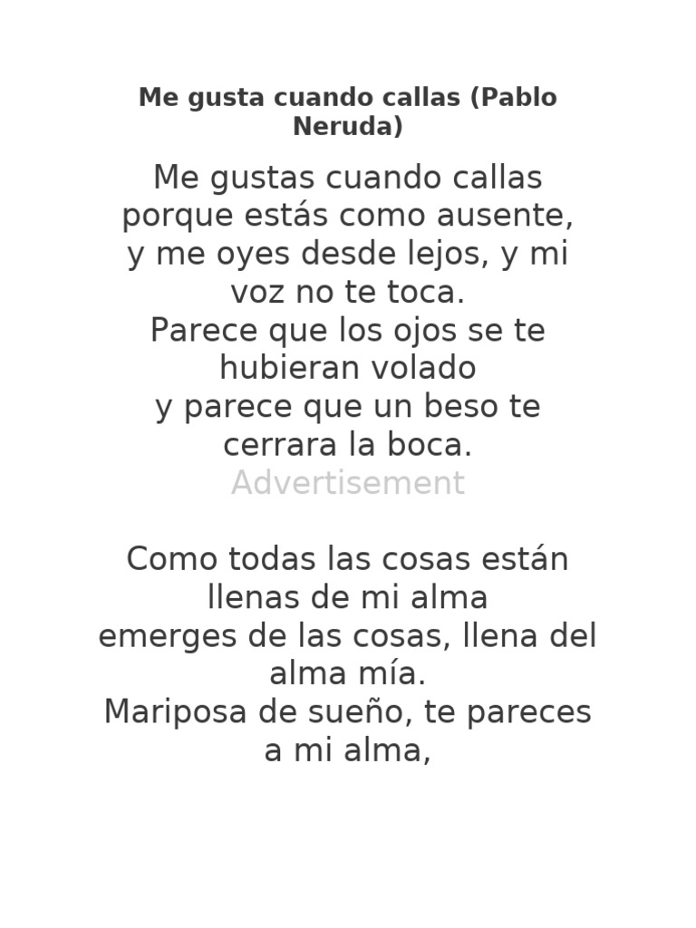 Me Gusta Cuando Callas | PDF