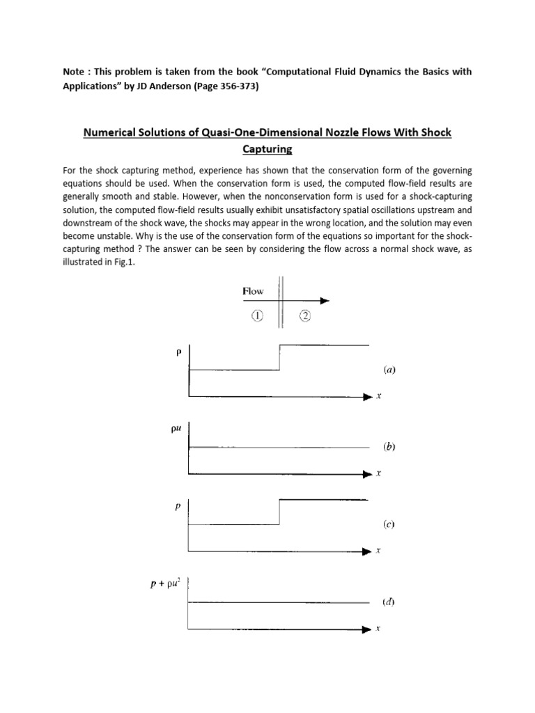 Quasi 1D Flow - With Shock Capturing | PDF