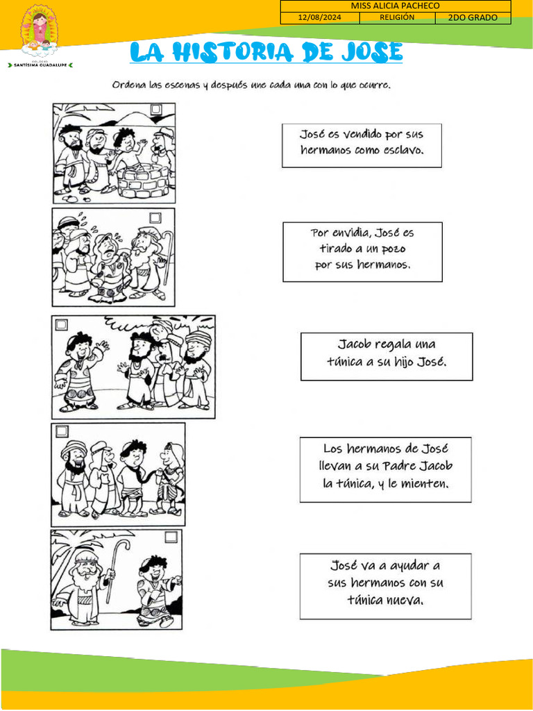 Ficha Religión La Historia de Jose Part I | PDF