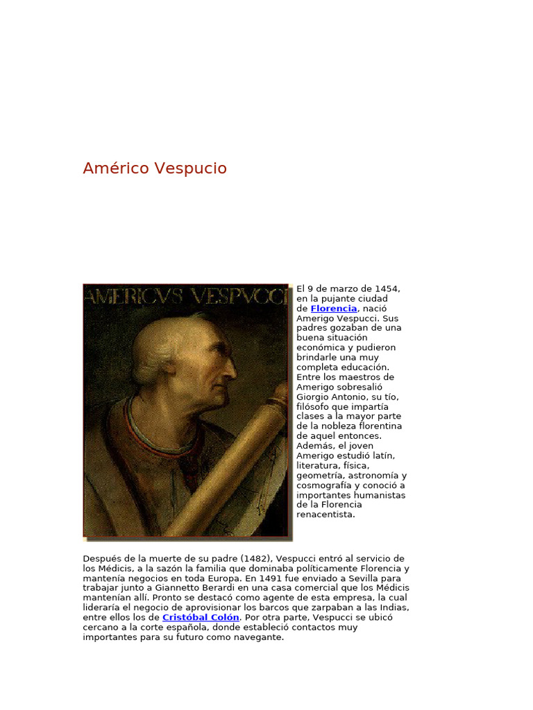 Américo Vespucio | PDF