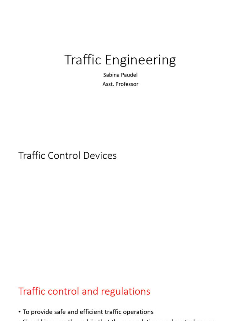 Ch-1-I Traffic Engineering - Traffic Control Devices | PDF
