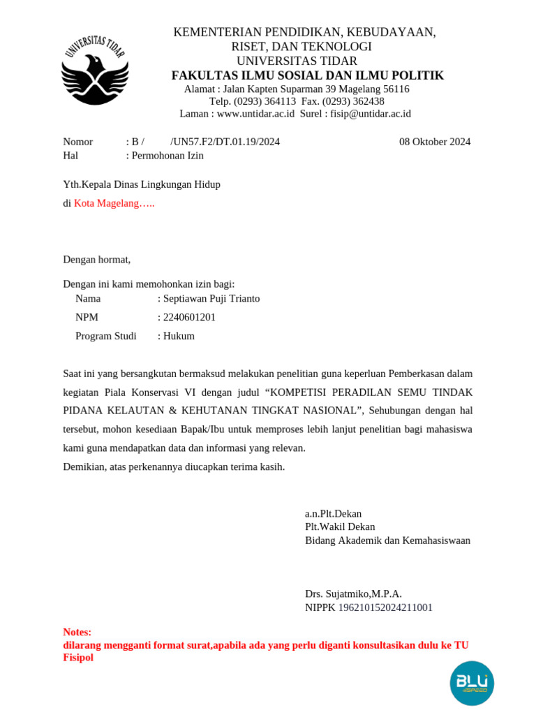 Surat Izin DLH | PDF