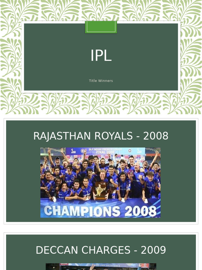 IPL Winners | PDF