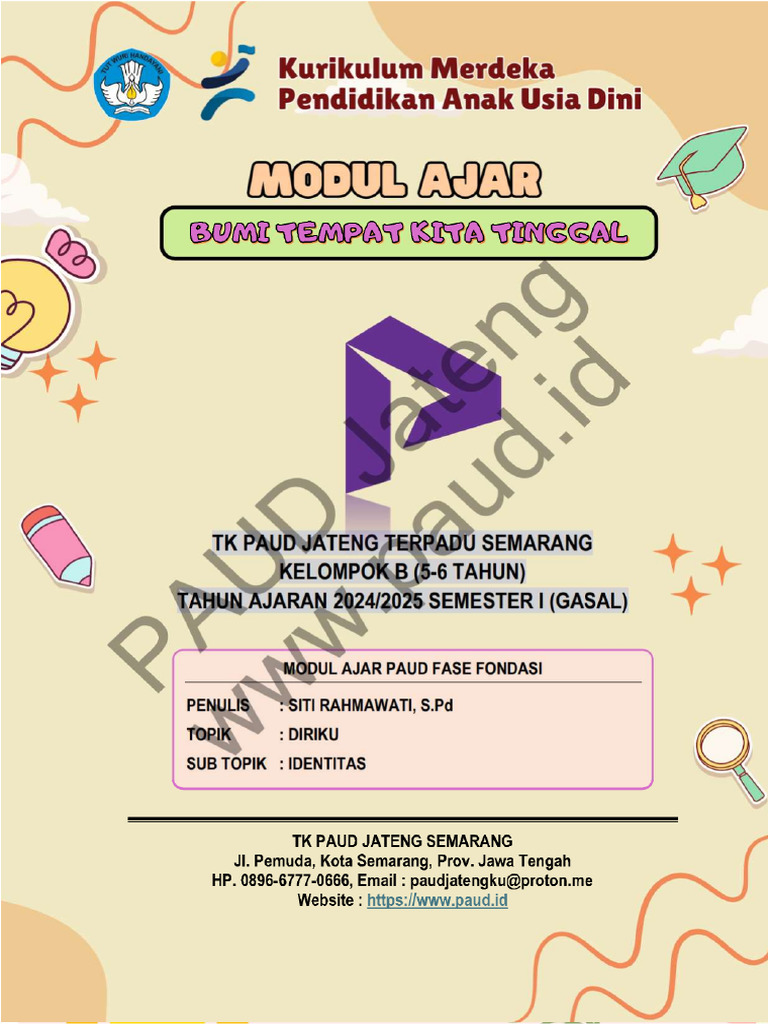 52 Modul Ajar TK B 2024 2025 Smt1 16 Bumi PDF | PDF