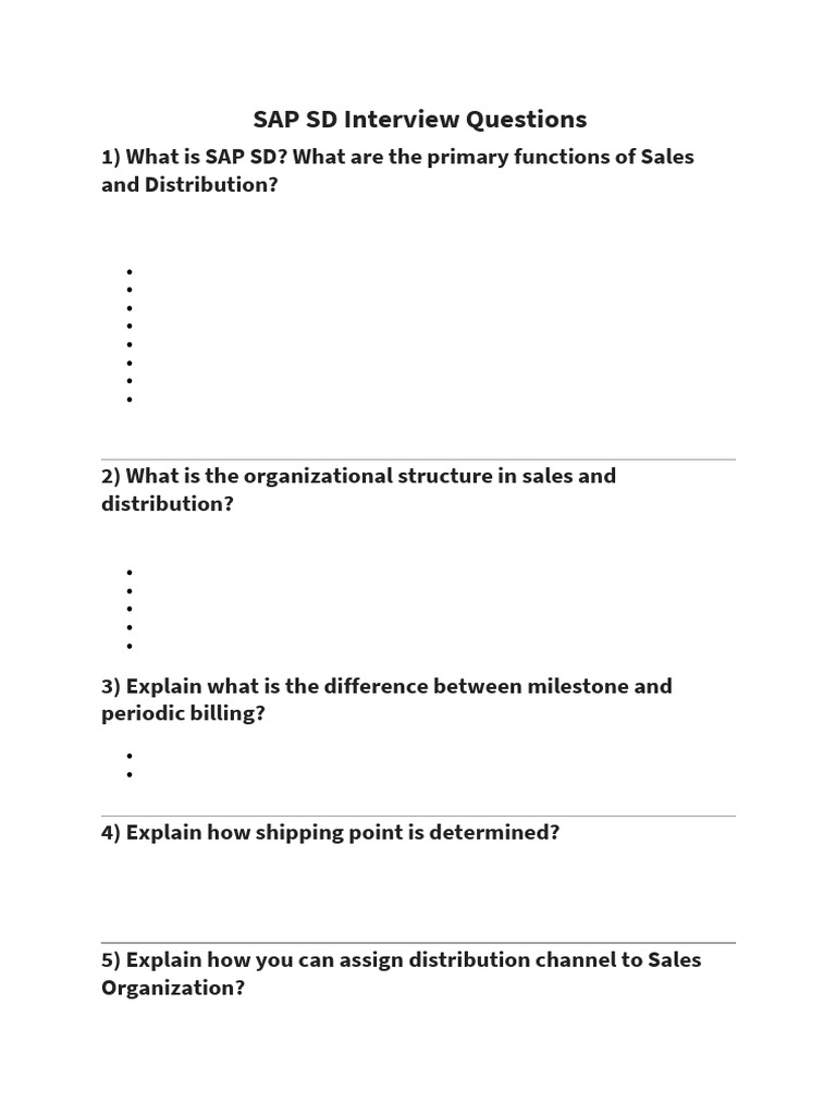 SAP SD Interview Questions | PDF