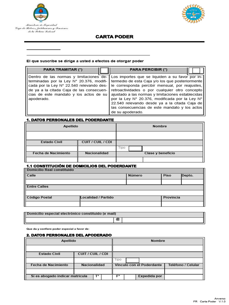 FR - Carta Poder - V.1.0 | PDF