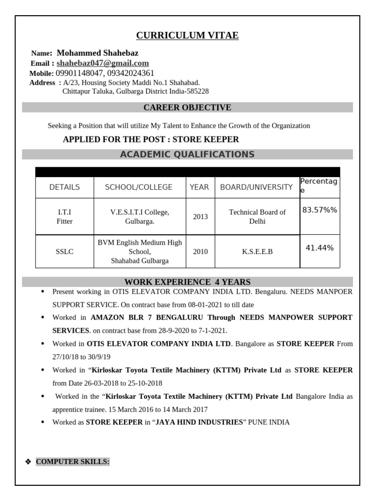 SBZ Resume Update 2021 | PDF